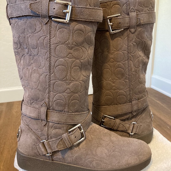 Shoes | Coach Signature Boots | Poshmark